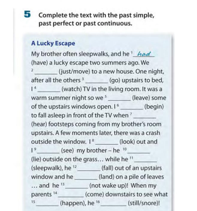 Complete the text with the past simple, past | StudyX