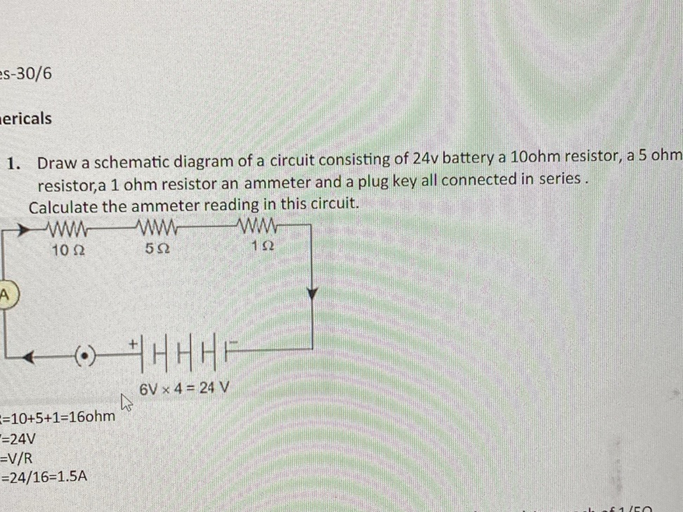 1. Draw a schematic diagram of a circuit | StudyX