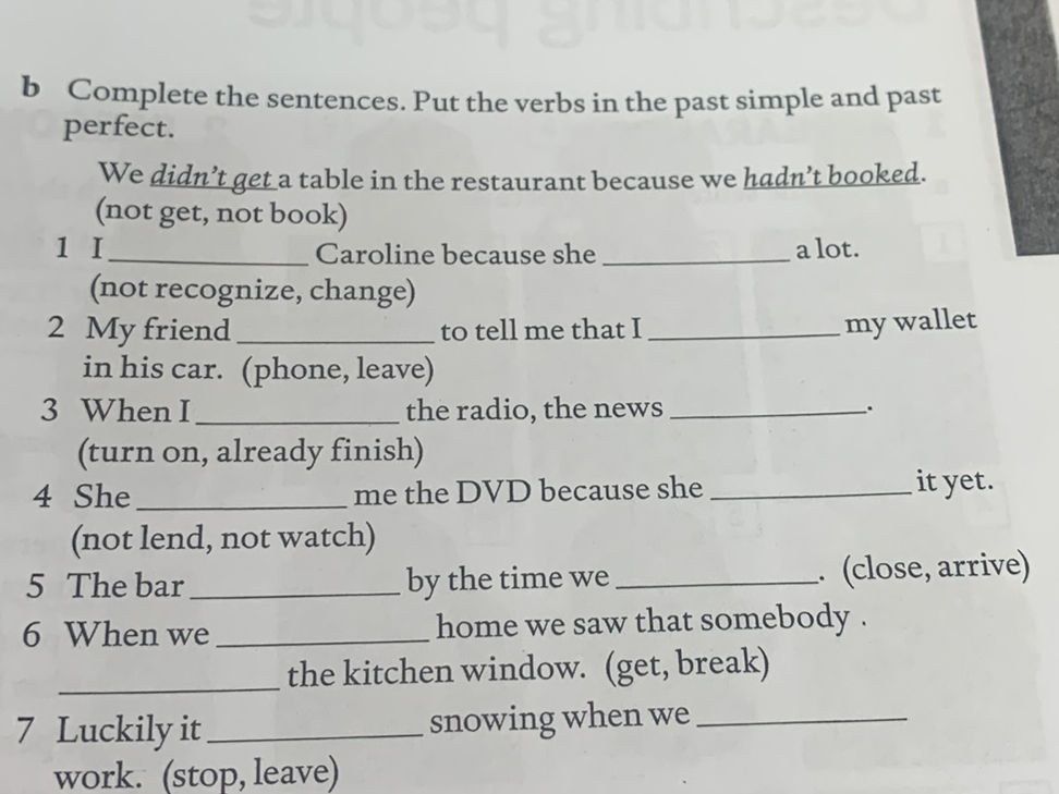 b Complete the sentences. Put the verbs in | StudyX