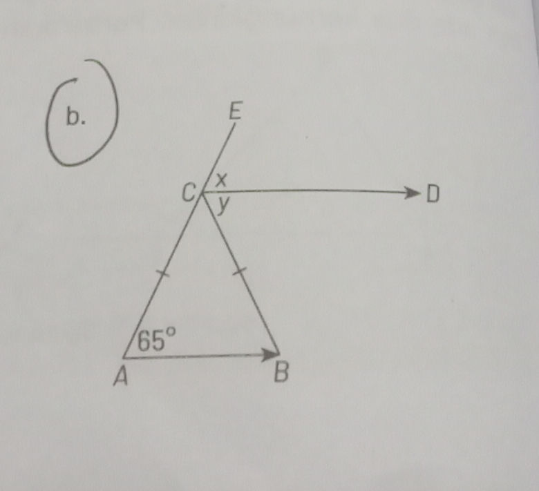 b. Diagram of a triangle with one angle | StudyX