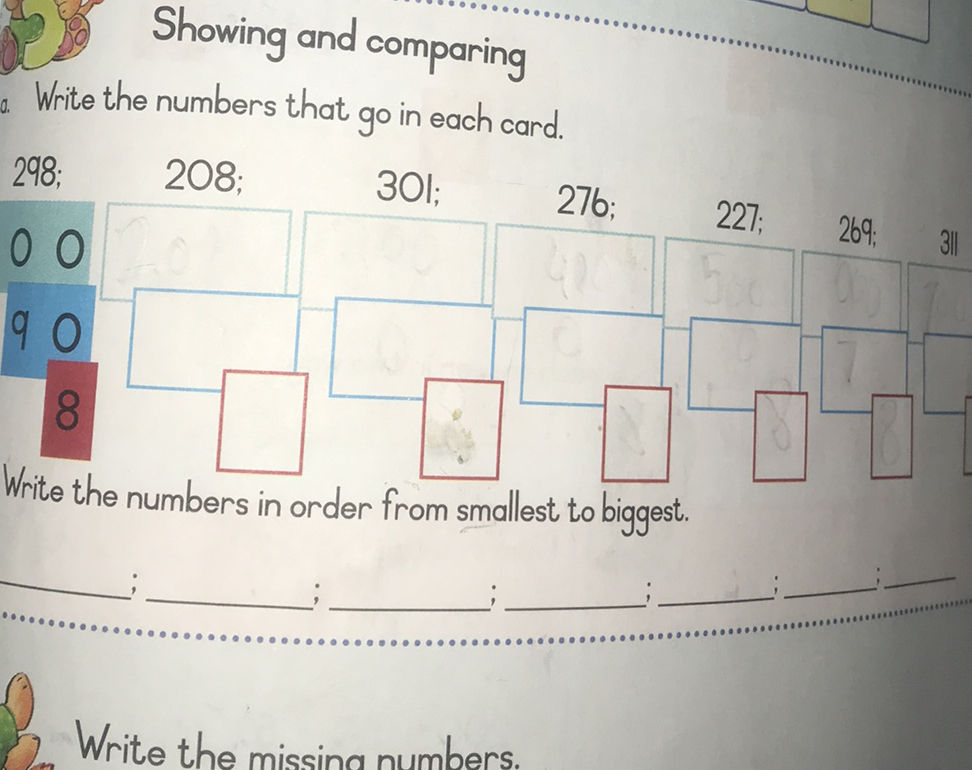 a. Write the numbers that go in each card. | StudyX