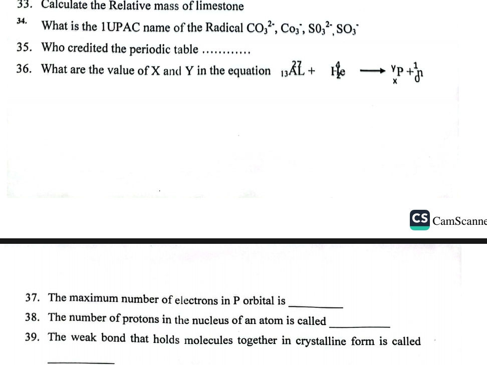 33. Calculate the Relative mass of limestone | StudyX