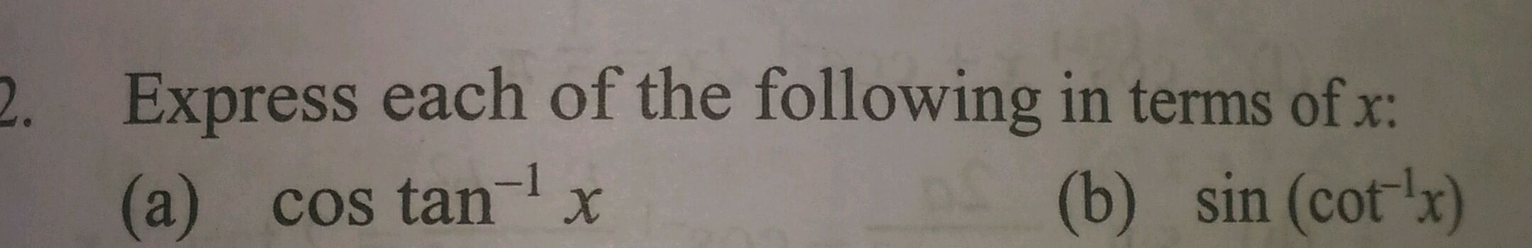 2. Express each of the following in terms of | StudyX