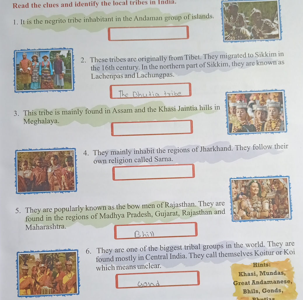 Read the clues and identify the local tribes | StudyX