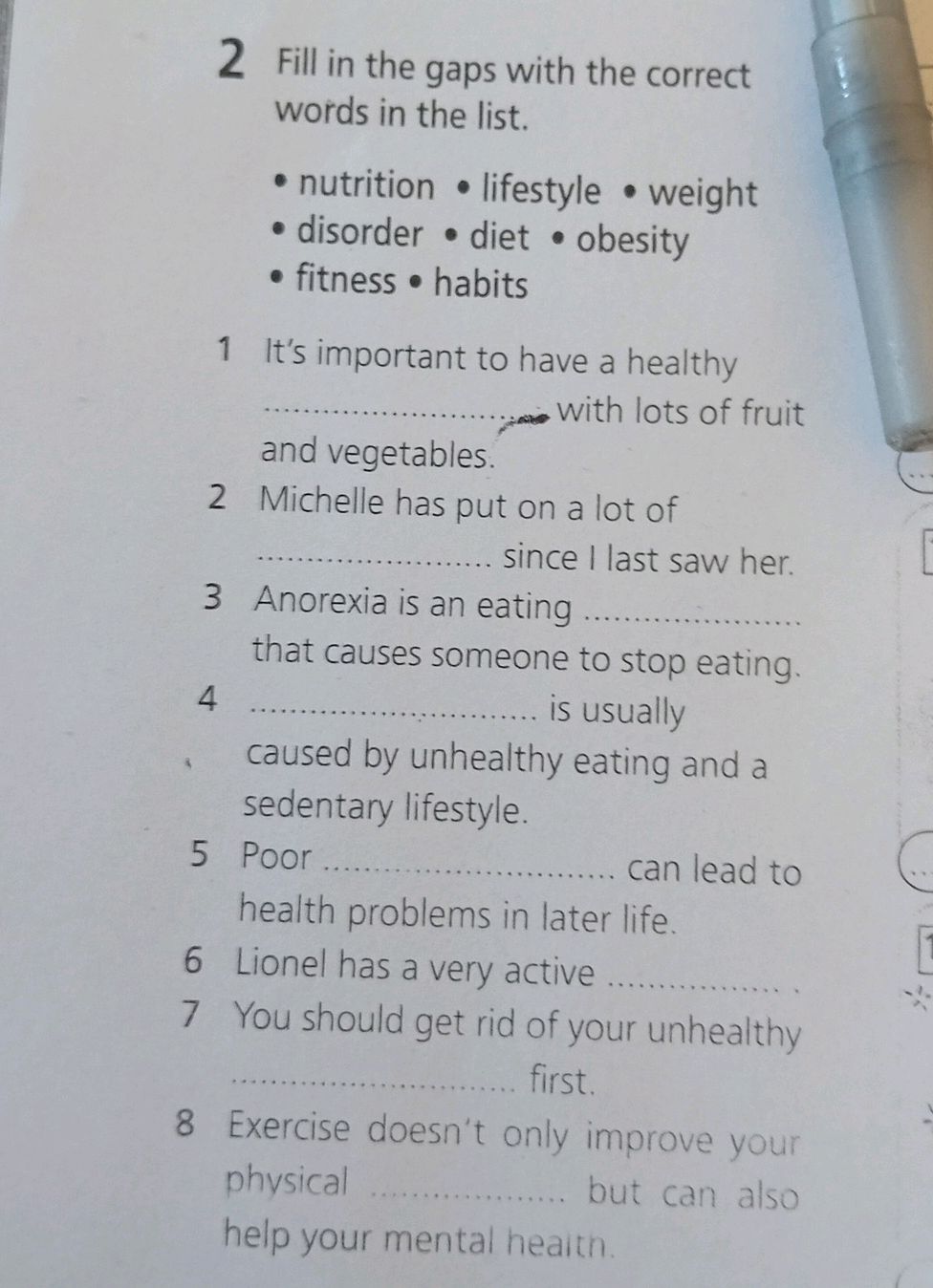 2 Fill in the gaps with the correct words in | StudyX