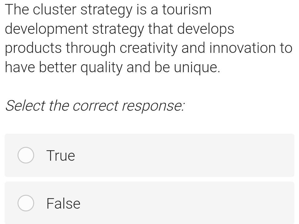 The cluster strategy is a tourism | StudyX