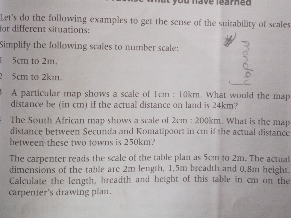 1 5cm to 2m. 2 5cm to 2km. 3 A particular | StudyX