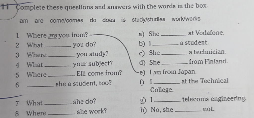 Complete these questions and answers with | StudyX