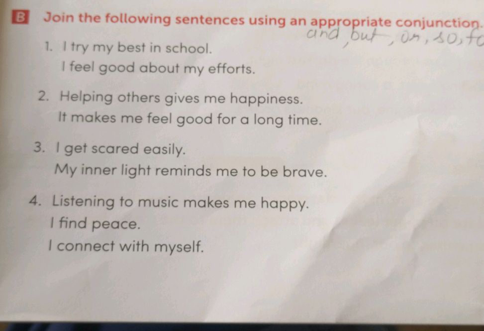 Join the following sentences using an | StudyX