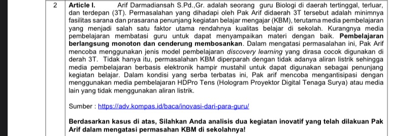 Berdasarkan kasus di atas, Silahkan Anda | StudyX