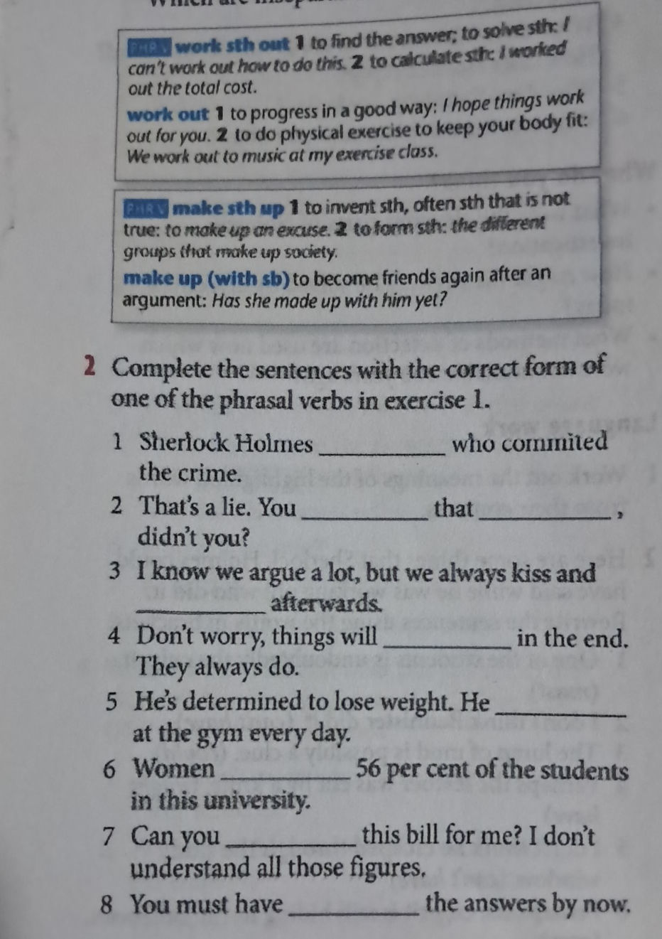 work sth out 1 to find the answer; to solve | StudyX