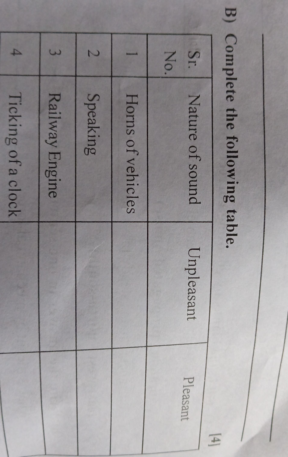 B) Complete the following table. | Sr. | | StudyX