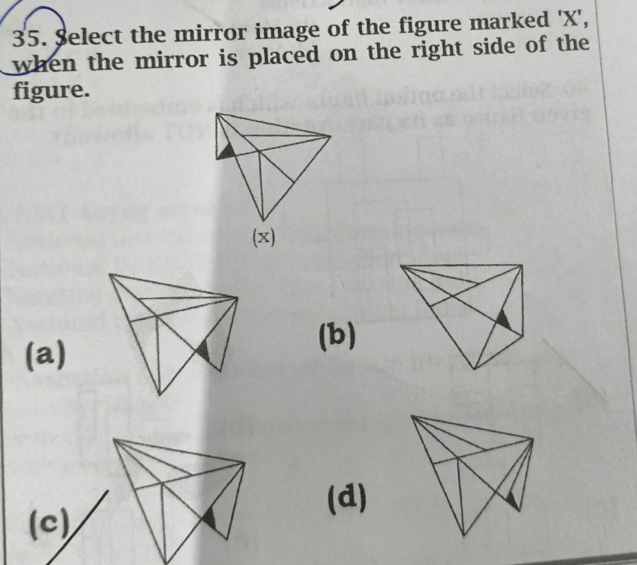 35. Select the mirror image of the figure | StudyX