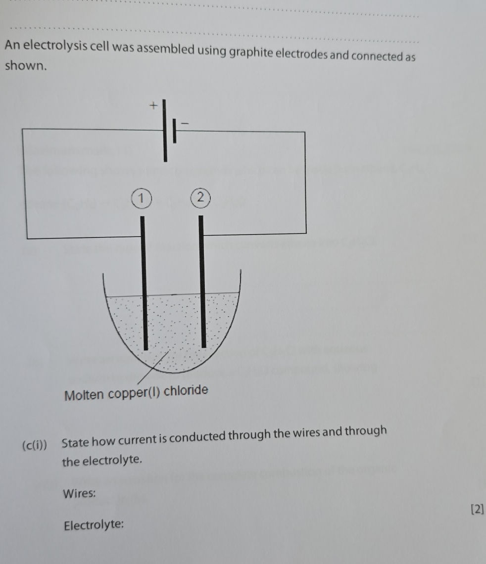 An electrolysis cell was assembled using | StudyX