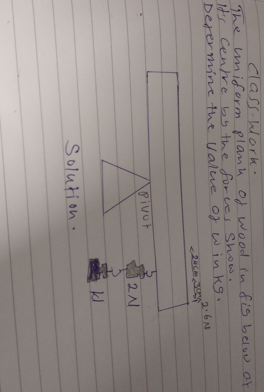 Class-Work: The uniform plank of wood in fis | StudyX