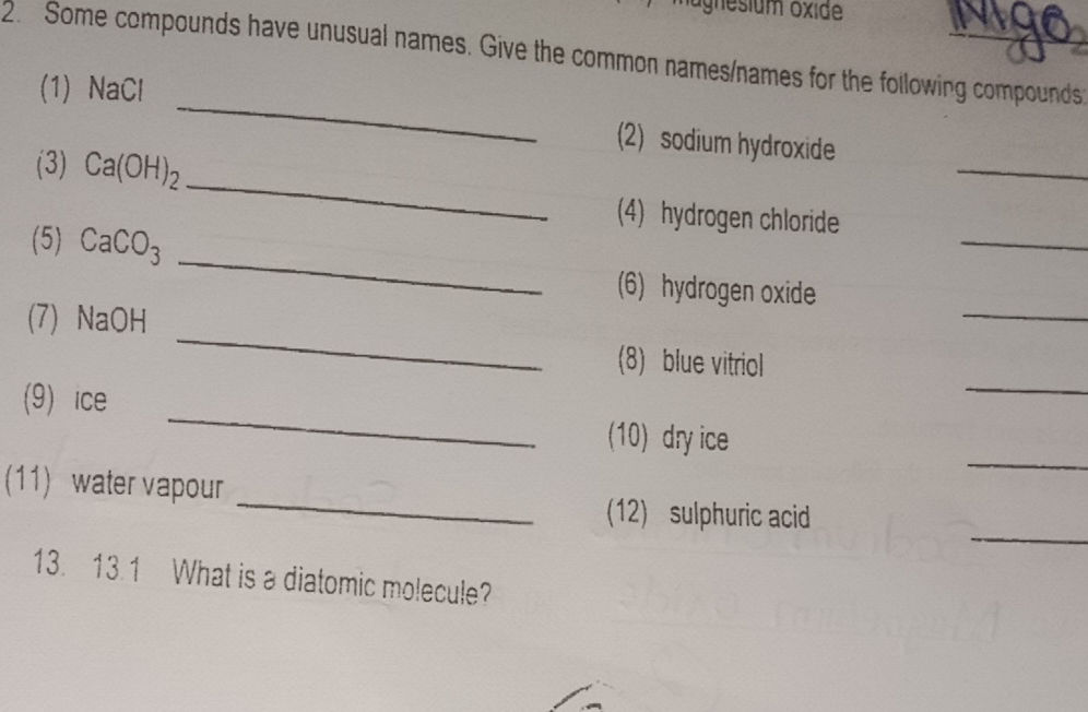 2. Some compounds have unusual names. Give | StudyX