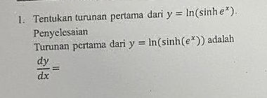 1. Tentukan turunan pertama dari $y = | StudyX