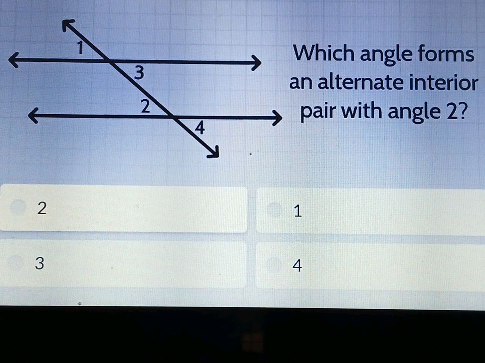 Which angle forms an alternate interior pair | StudyX