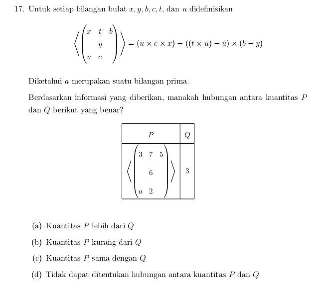 17. Untuk setiap bilangan bulat $x, y, b, c, | StudyX