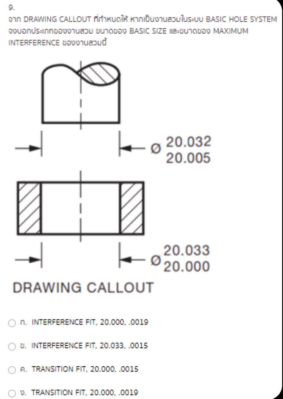 9. จาก DRAWING CALLOUT ที่กำหนดให้ | StudyX