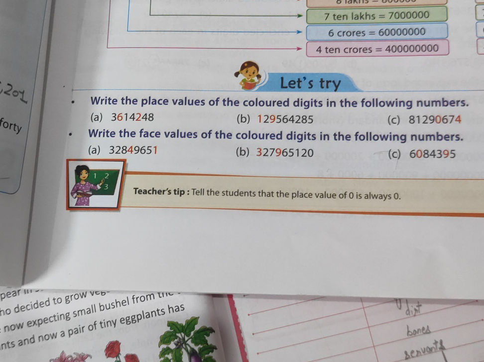 Write the place values of the coloured | StudyX