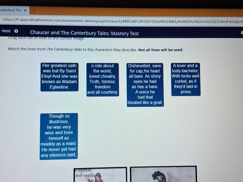 Match the lines from *The Canterbury Tales* | StudyX