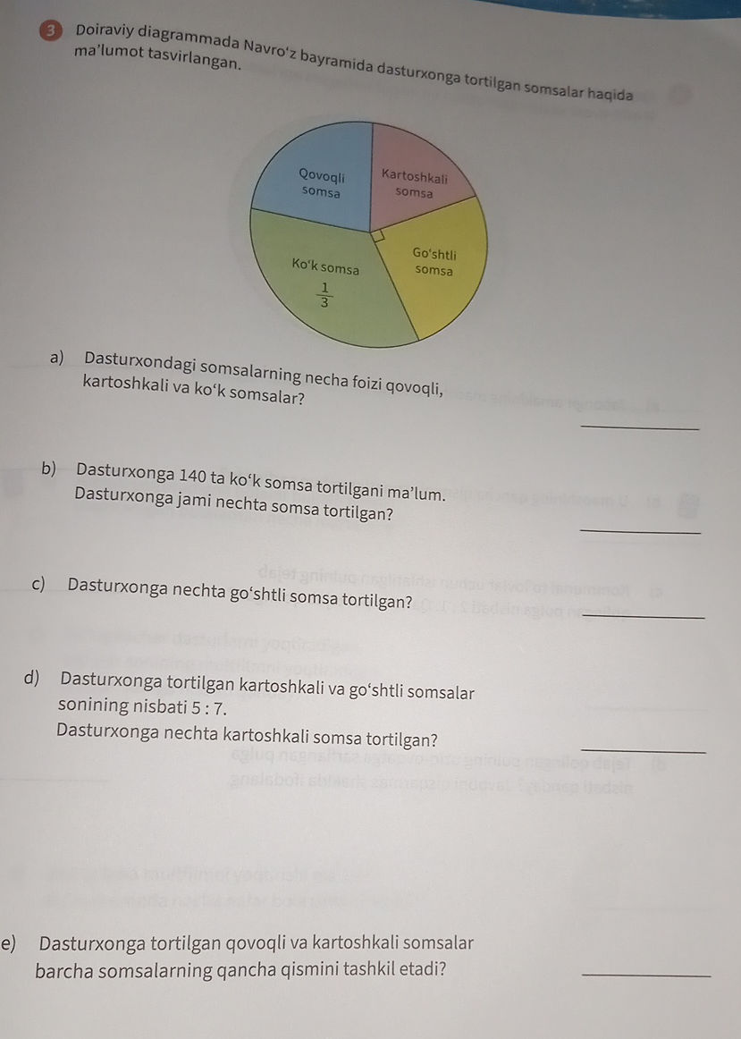 The image shows a pie chart representing the | StudyX