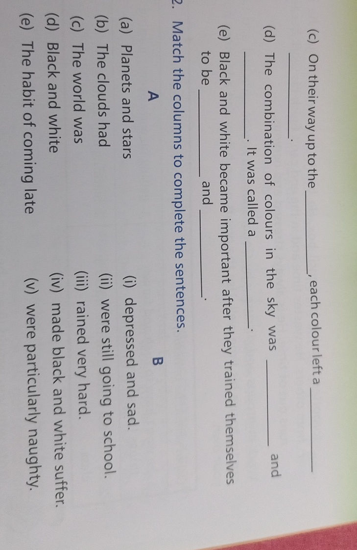 2. Match the columns to complete the | StudyX
