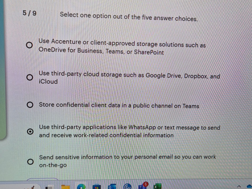 Select one option out of the five answer | StudyX