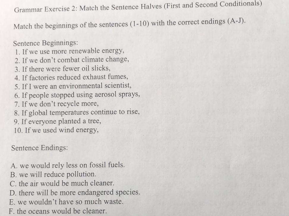 Match the beginnings of the sentences (1-10) | StudyX