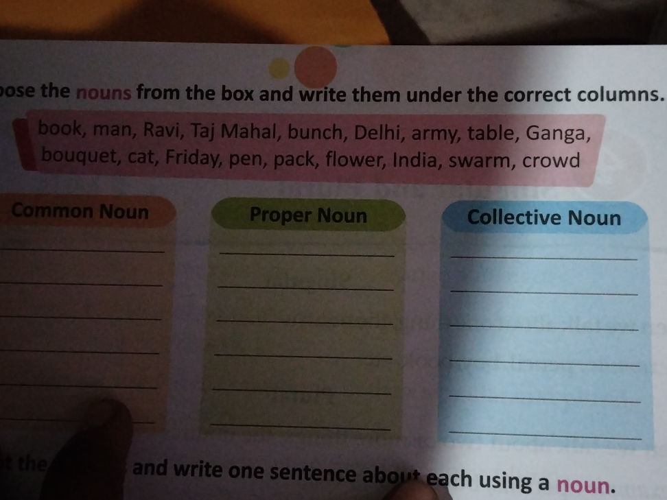 Choose the nouns from the box and write them | StudyX