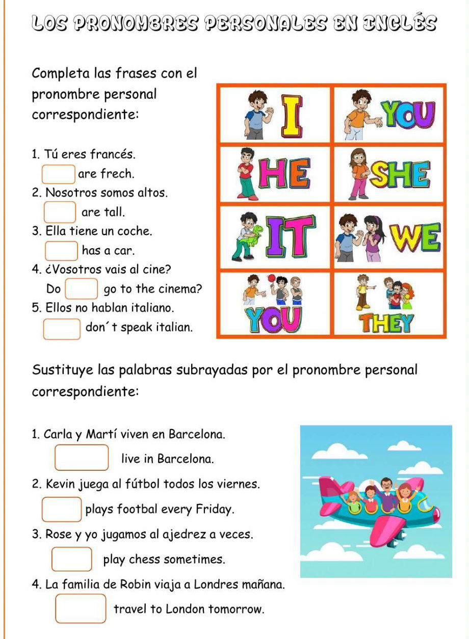 Completa las frases con el pronombre | StudyX