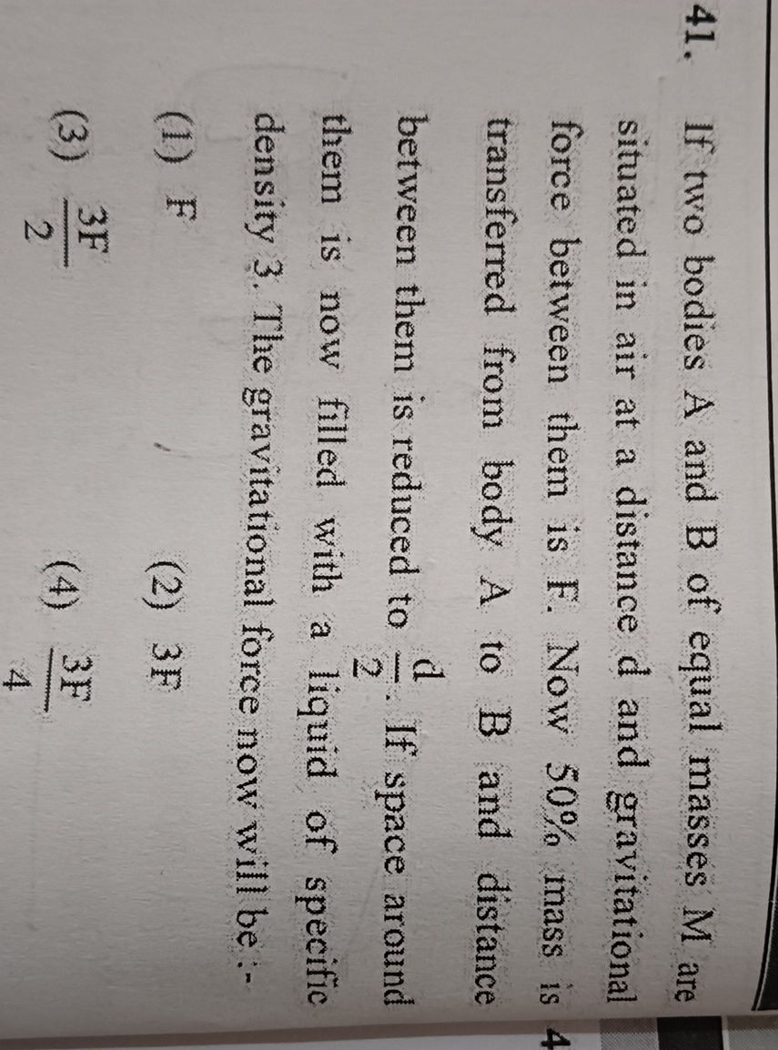 41. If two bodies A and B of equal masses M | StudyX