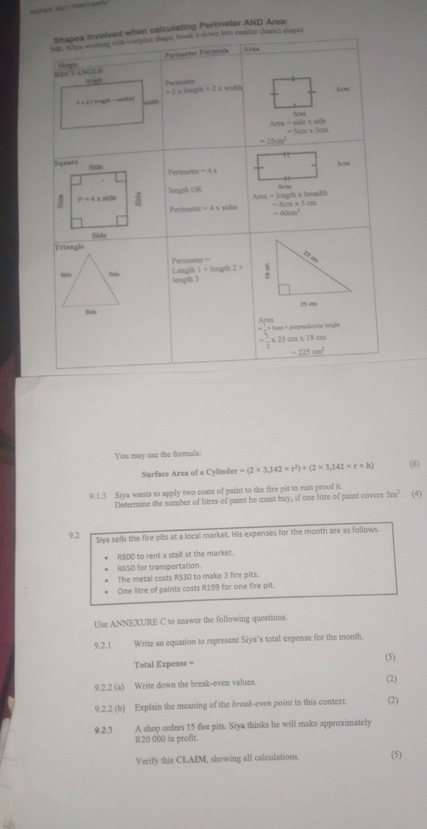 Shapes Involved when calculating Perimeter | StudyX