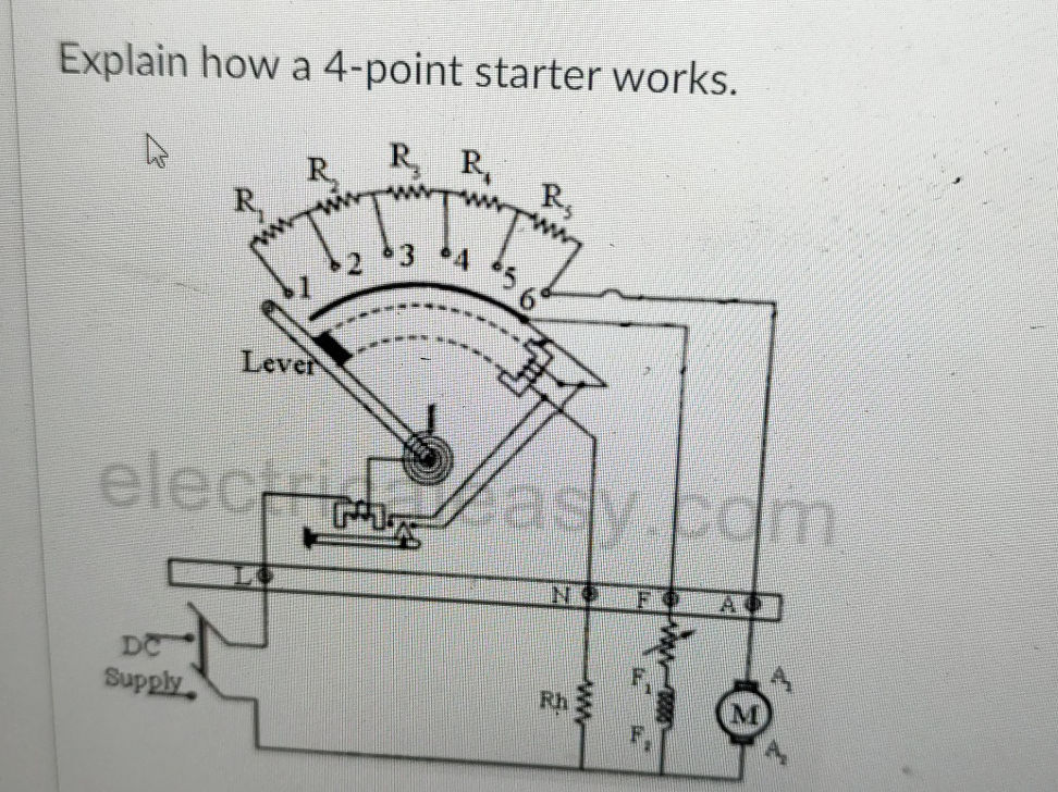 Explain how a 4-point starter works. The | StudyX