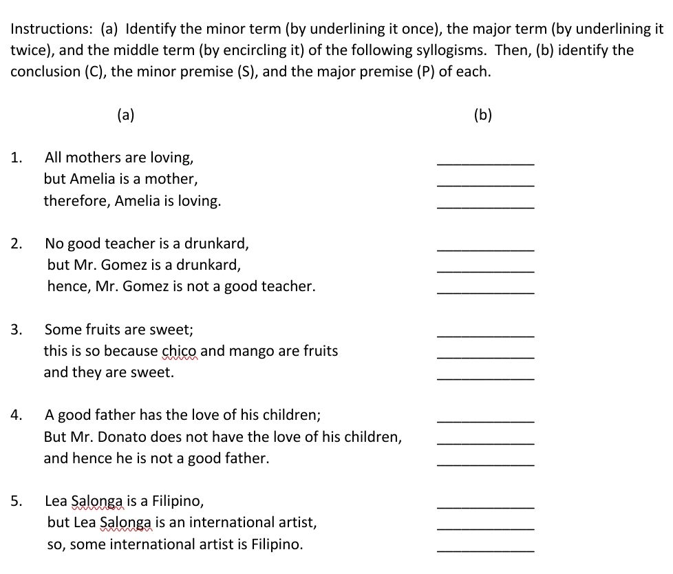 Instructions: (a) Identify the minor term | StudyX