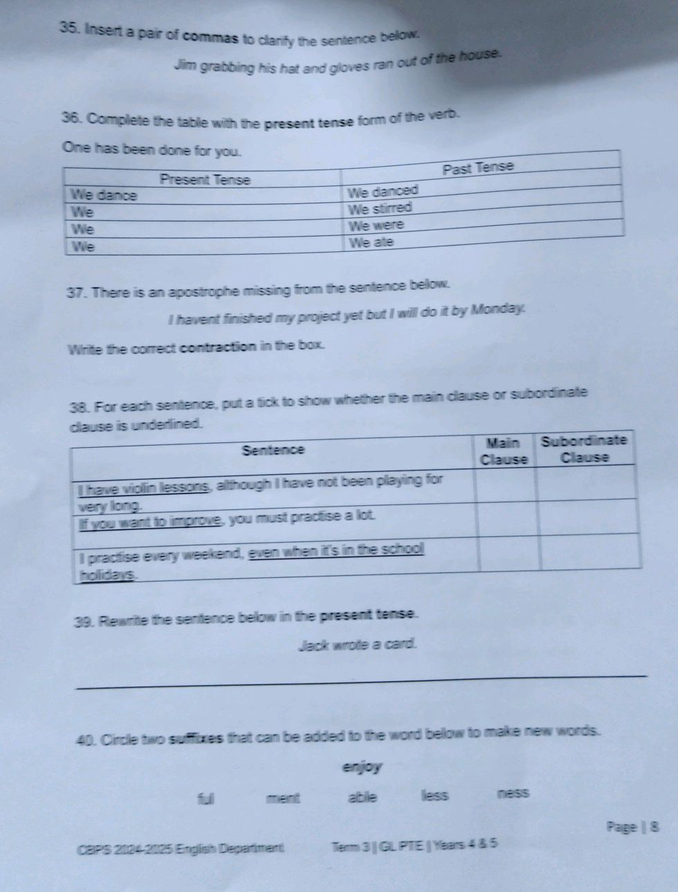 35. Insert a pair of commas to clarify the | StudyX