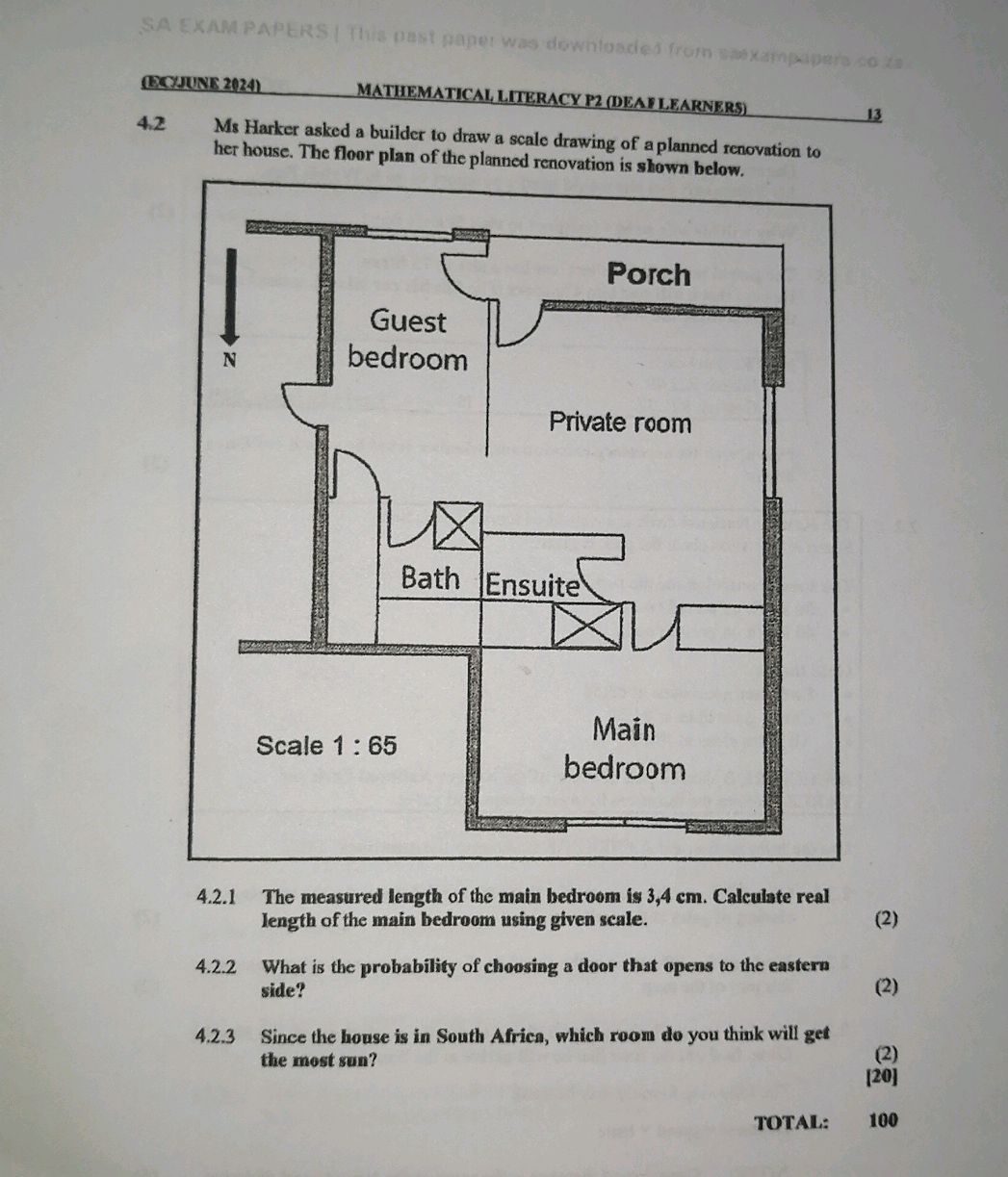 4.2 Ms Harker asked a builder to draw a | StudyX
