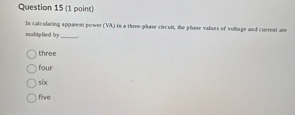 In calculating apparent power (VA) in a