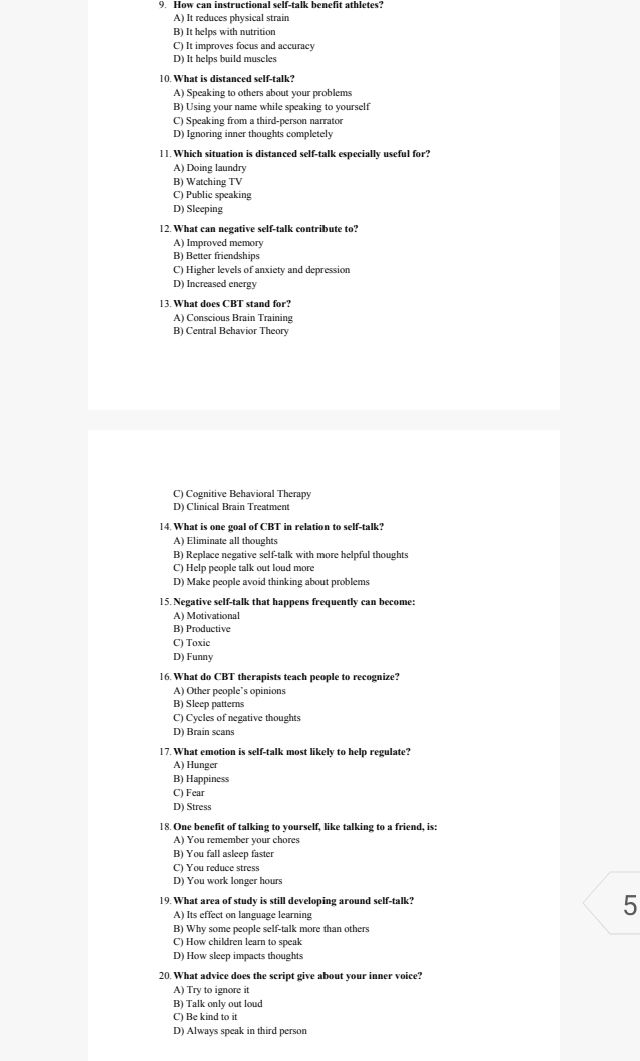 9. How can instructional self-talk benefit | StudyX