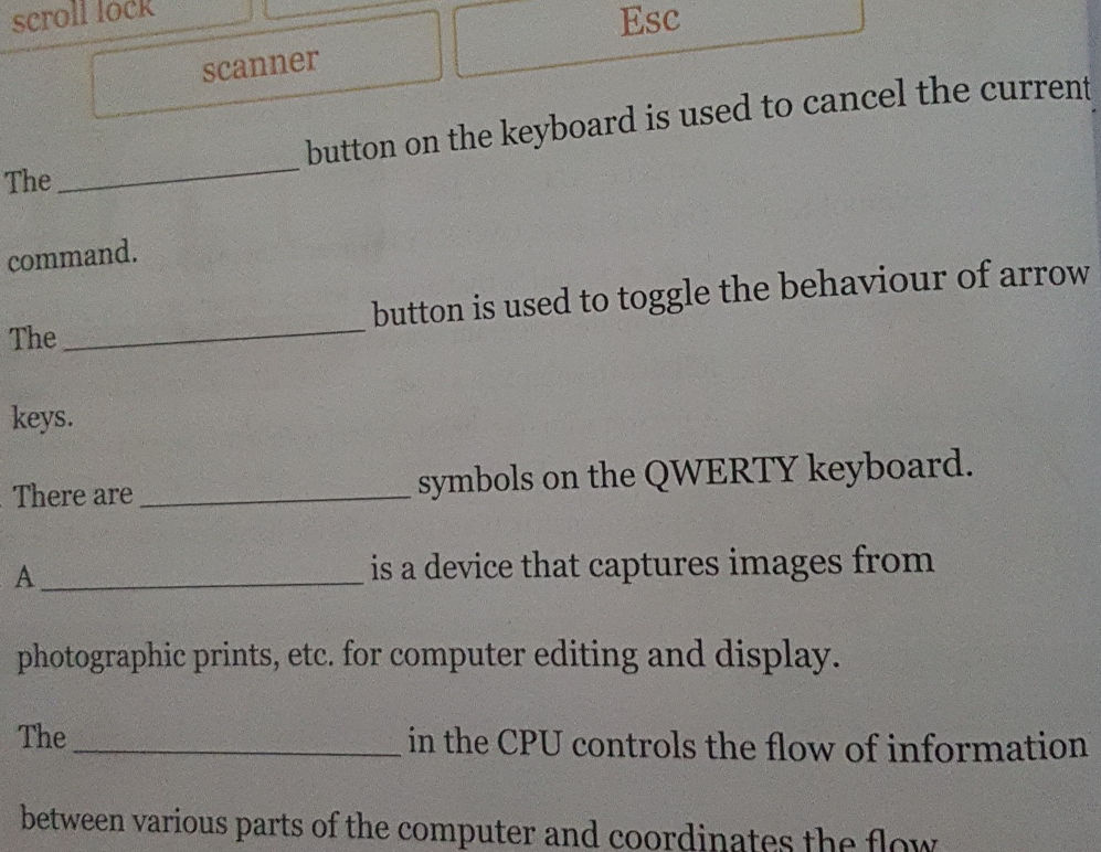 lock Esc scanner The $$ button on the | StudyX