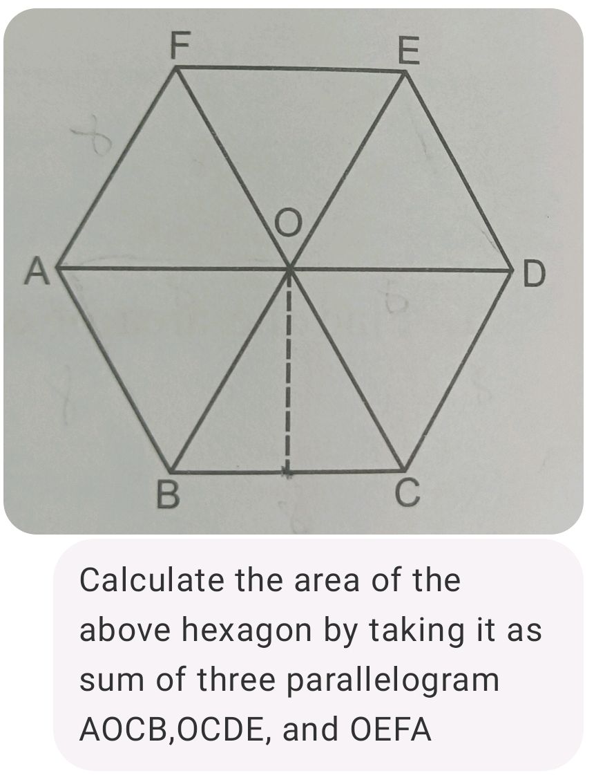 Calculate the area of the above hexagon by | StudyX