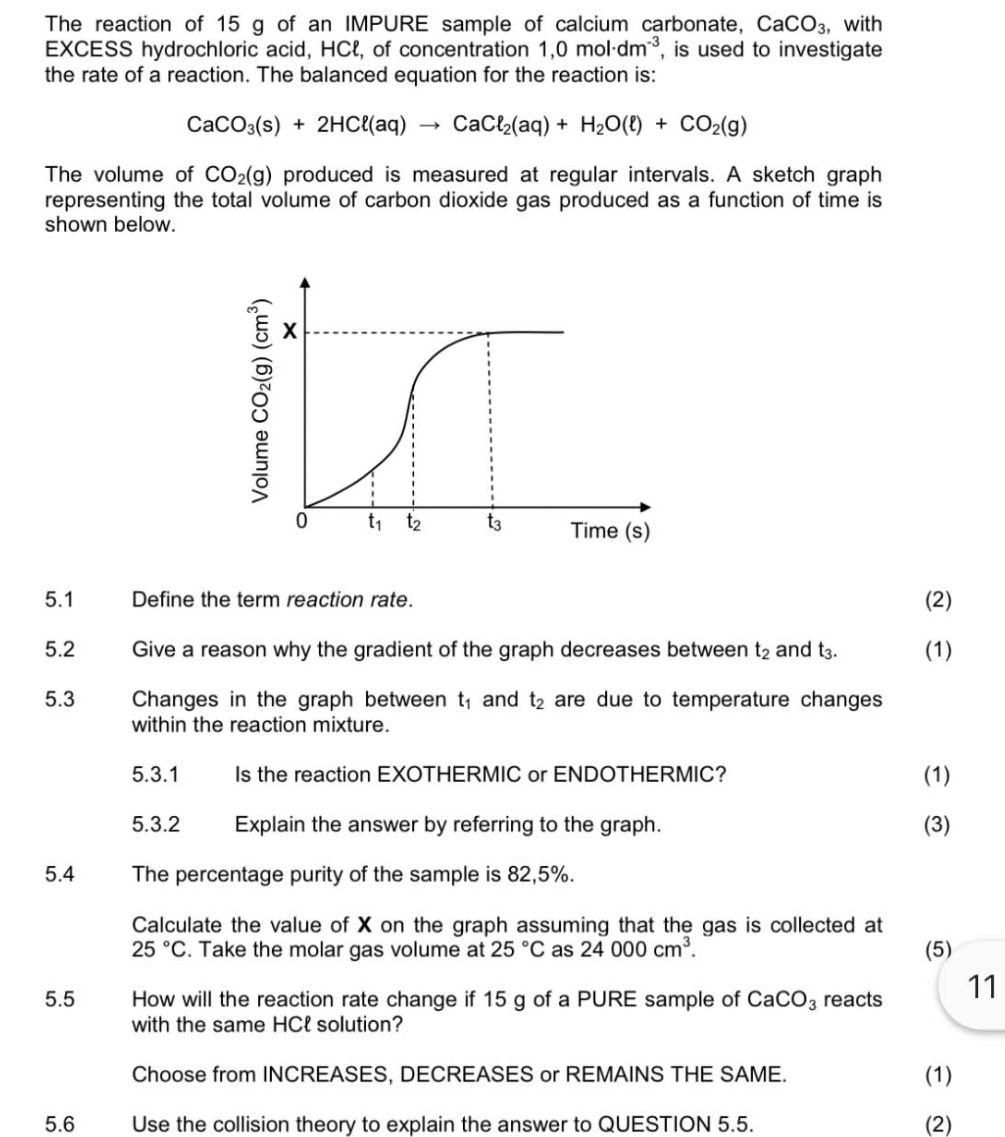 The reaction of 15 g of an IMPURE sample of | StudyX