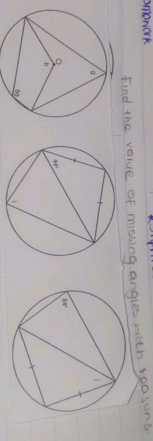 Find the value of missing angles with | StudyX