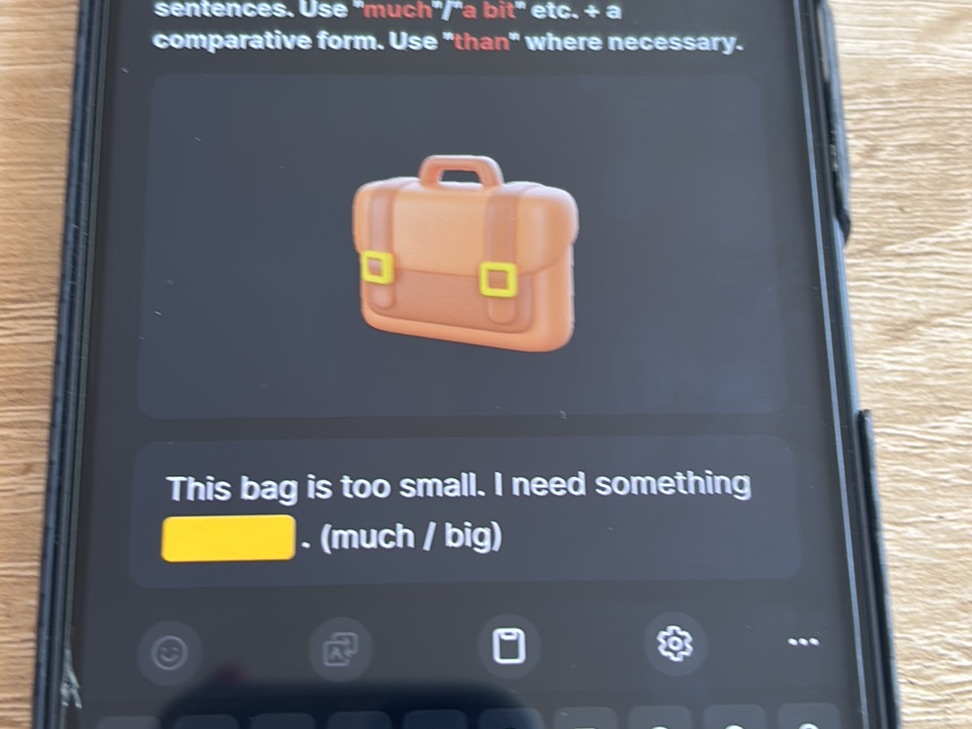 This bag is too small. I need something | StudyX