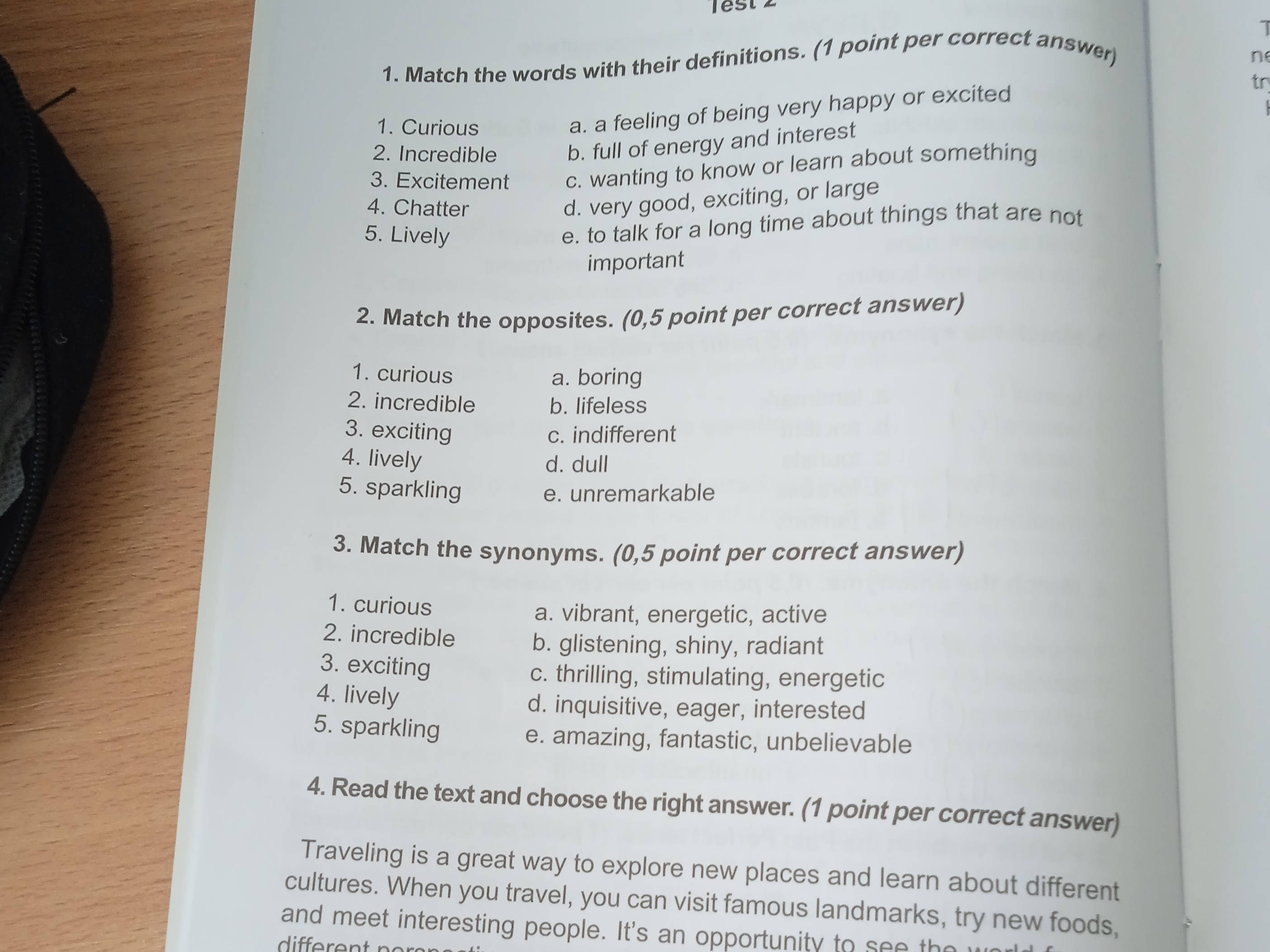 1. Match the words with their definitions. | StudyX