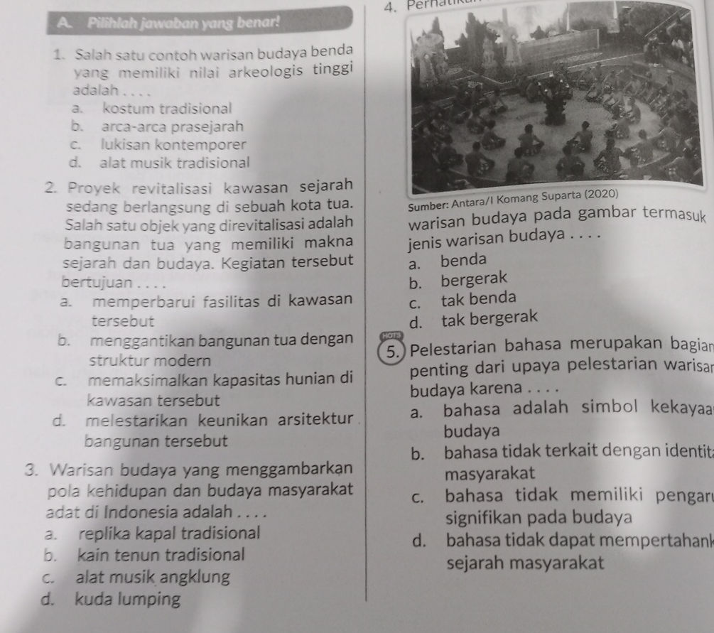 1. Salah satu contoh warisan budaya benda | StudyX
