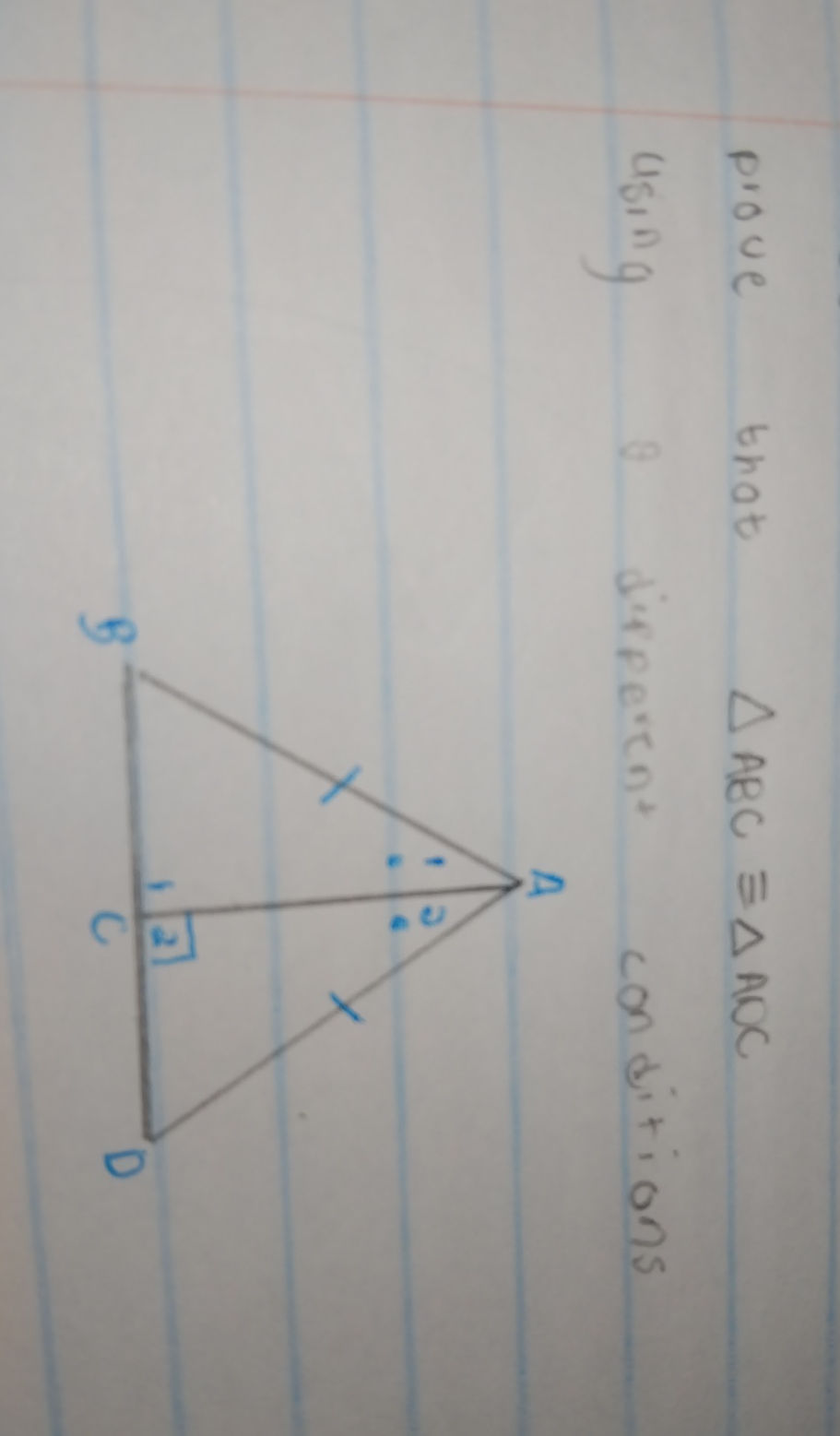 Prove that $ ABC AOC$ using different | StudyX