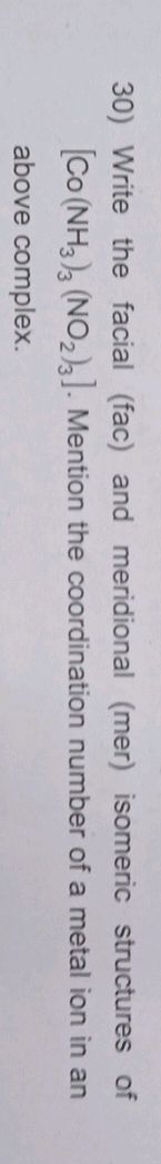30) Write the facial (fac) and meridional
