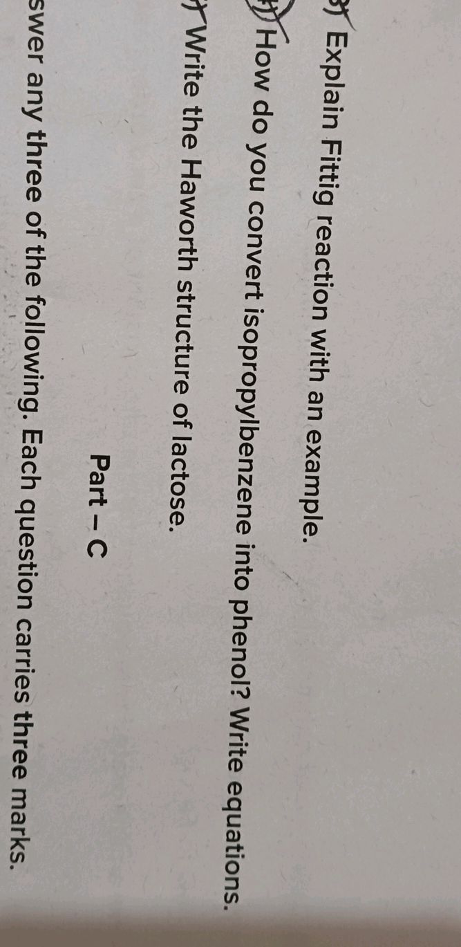 3) Explain Fittig reaction with an example. | StudyX